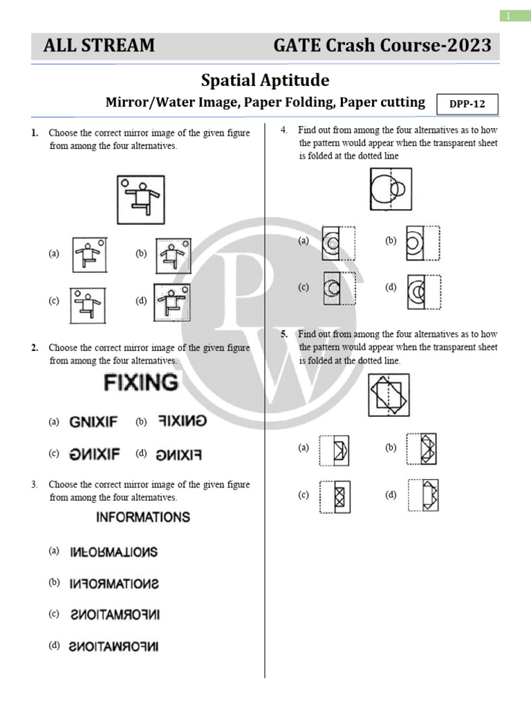 Spatial Aptitude - 2 - Dpp-12 | PDF