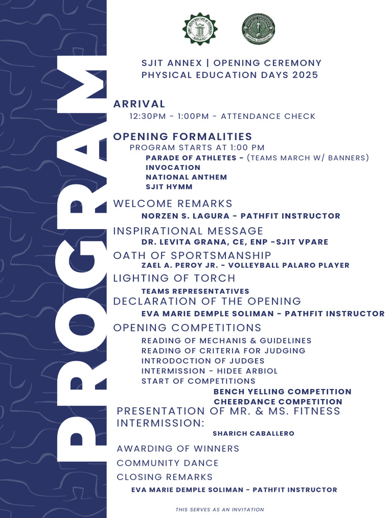 SJIT Annex Opening Ceremony Program | PDF