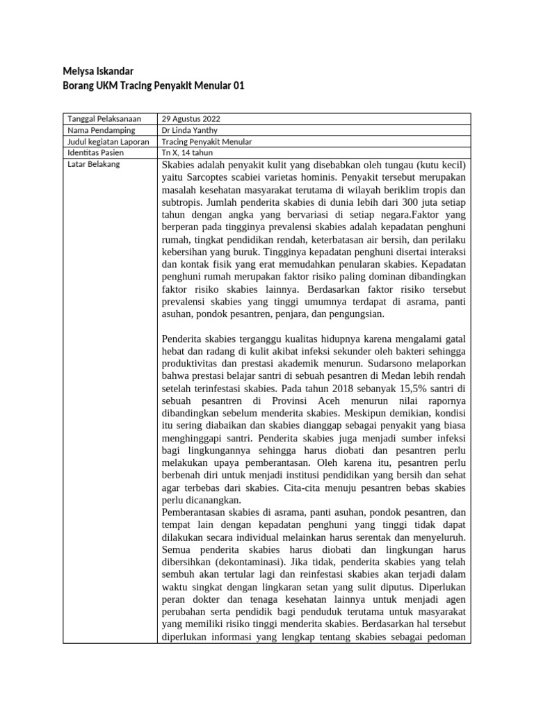 Pemberantasan Skabies di Pesantren | PDF