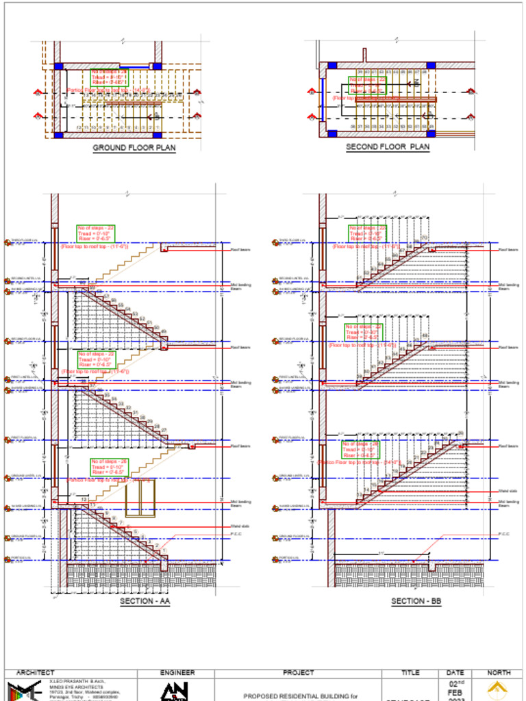 Staircase Section Details and Plans | PDF | Stairs | Gardens