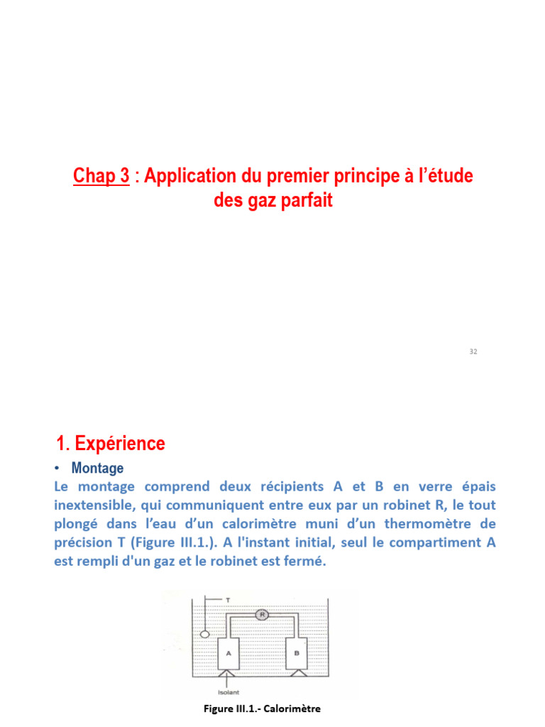Étude des gaz parfaits : principes et transformations | PDF ...
