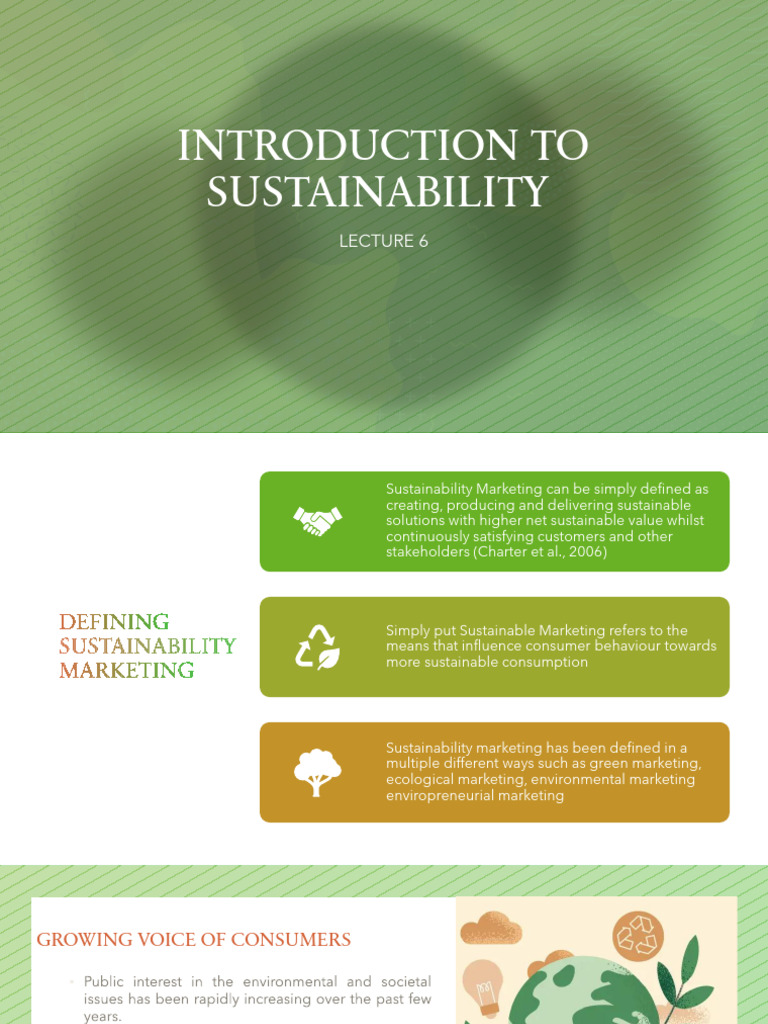 Introduction To Sustainability - Lecture 6 | PDF