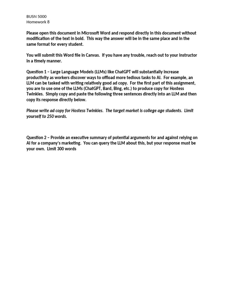 Busn 5000 Week 8 HW | PDF