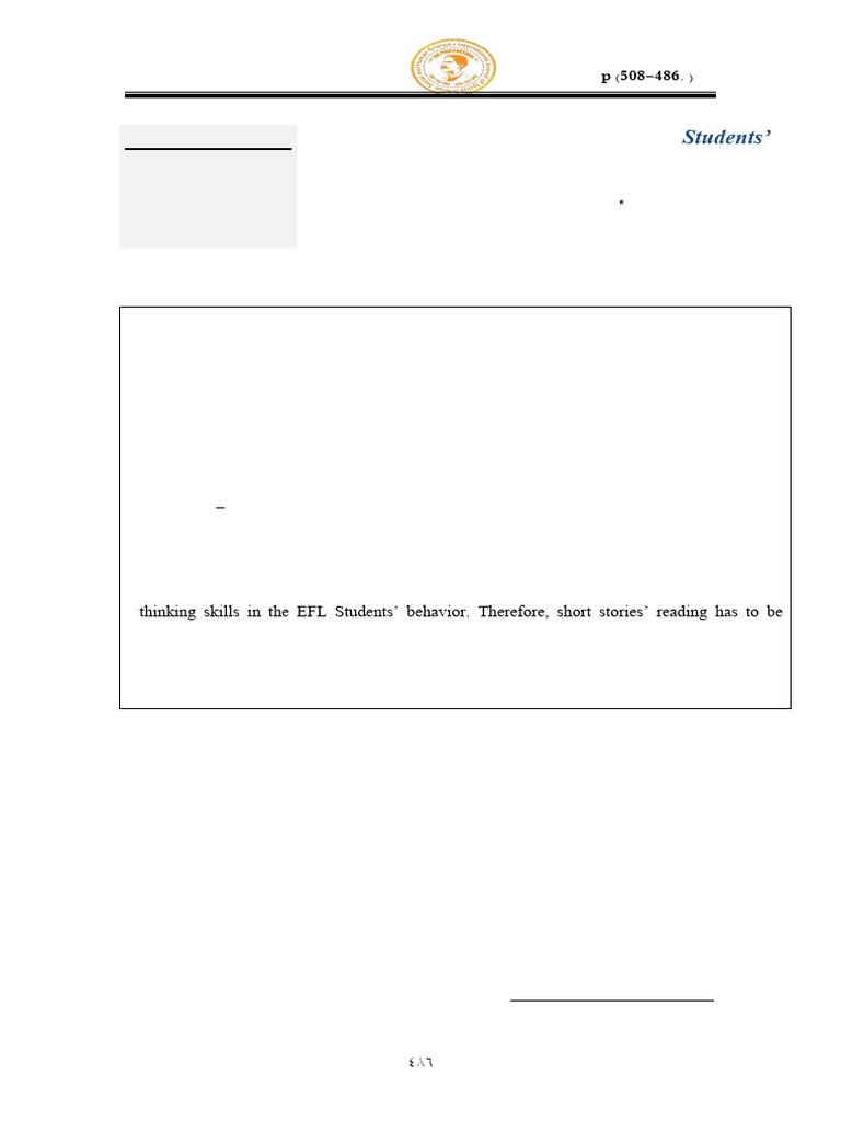 Enhance EFL Critical Thinking with Stories | PDF | Critical Thinking ...