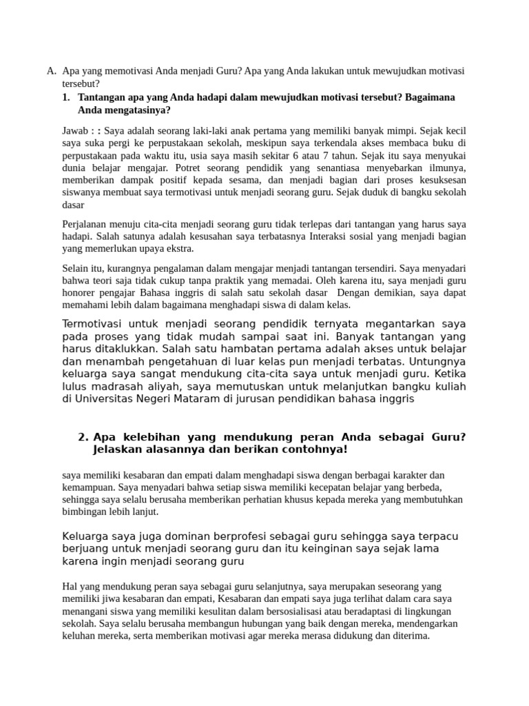 Essay PPG Bana Terbaru | PDF