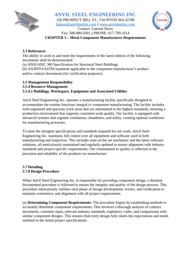 Anvil Steel Engineering: Component Design Standards | PDF ...