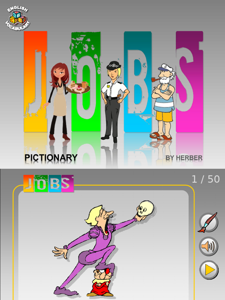 Jobs Pictionary PPT Flashcards Fun Activities Games Picture Descriptio ...