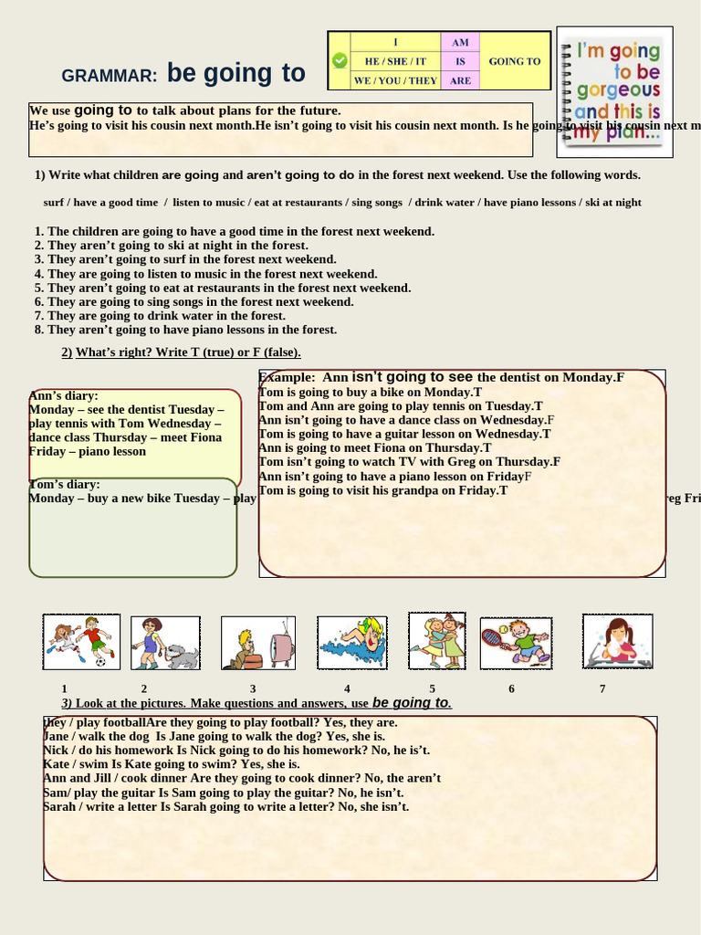 Grammar Be Going To OK | PDF