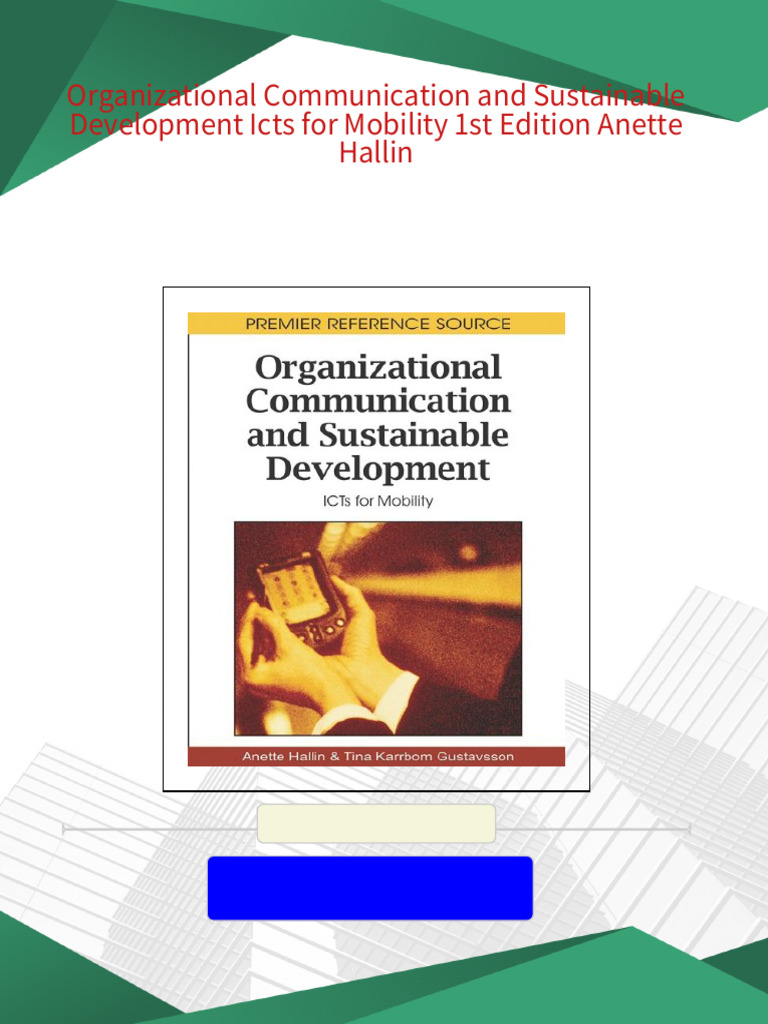 Organizational Communication and Sustainable Development Icts for Mobility 1st Edition Anette ...