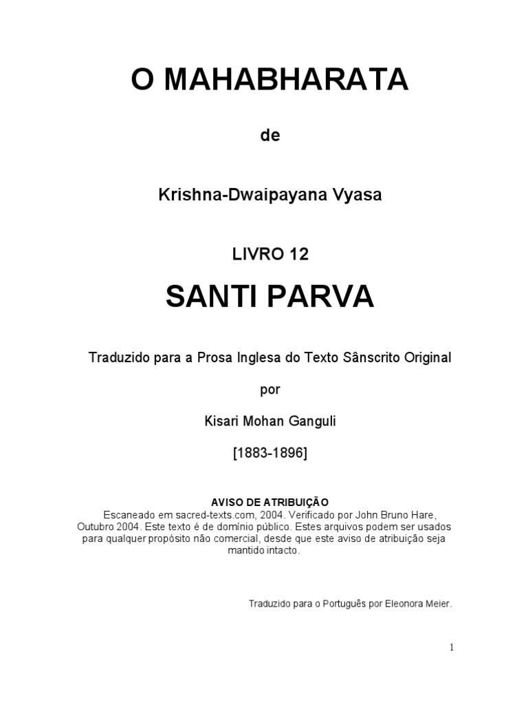 O Mahabharata 12 Santi Parva em Portugues | PDF | Direito
