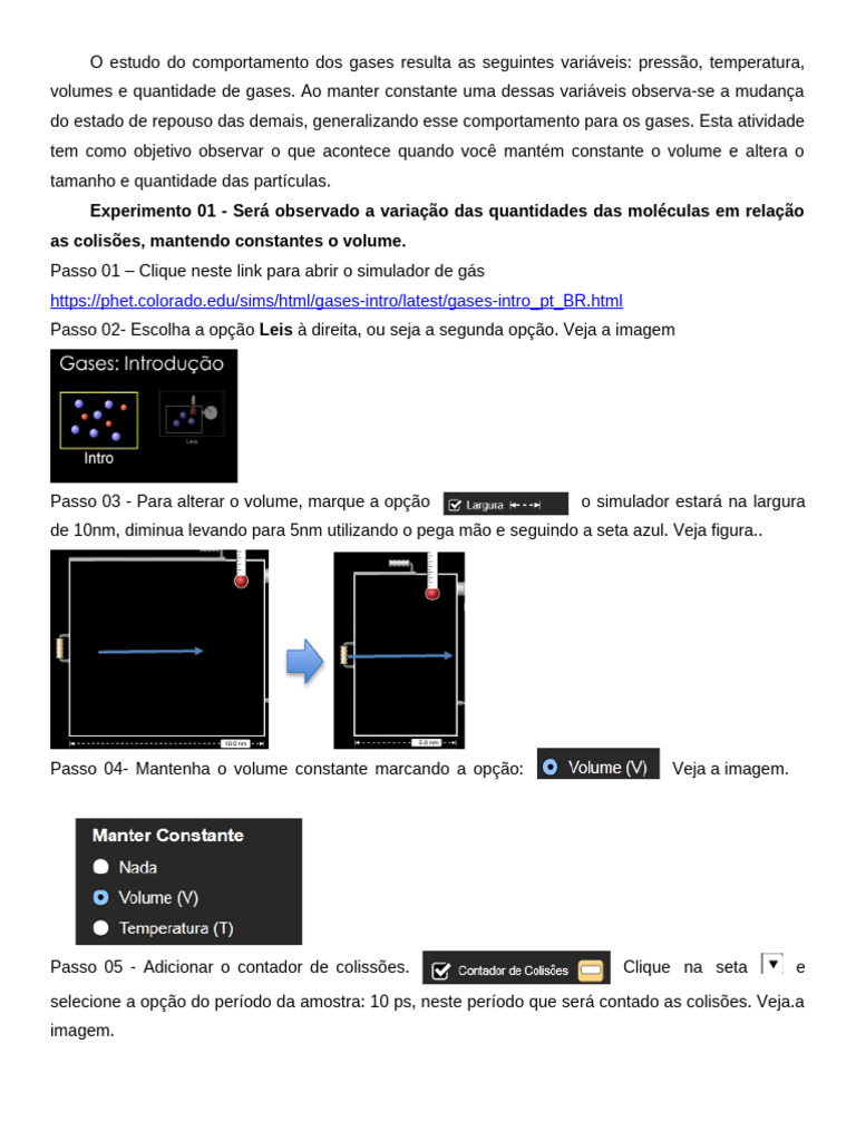 Experimentos sobre Comportamento dos Gases | PDF | Gases | Pressão