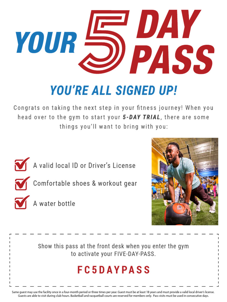 Fitco 5337 5 Day Pass PDF | PDF