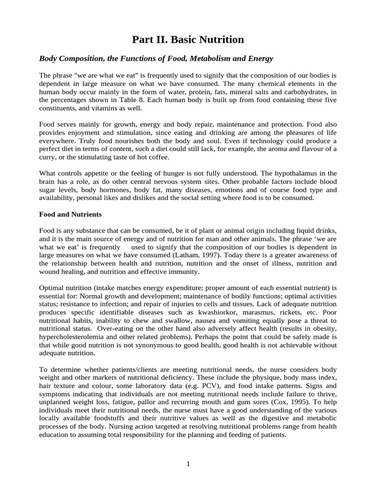 Basic Nutrition | PDF | Carbohydrates | Fat