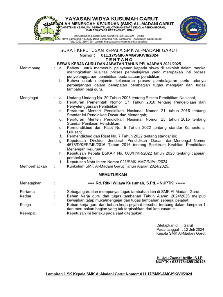 SK Guru Rifki 2024 | PDF