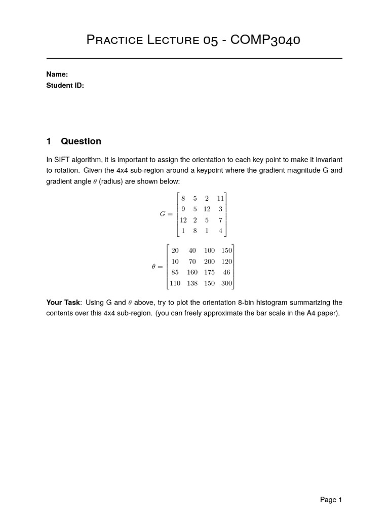 SIFT Algorithm Orientation Histogram | PDF