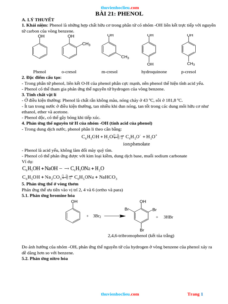 Ly-thuyet-va-bai-tap-PHENOL | PDF