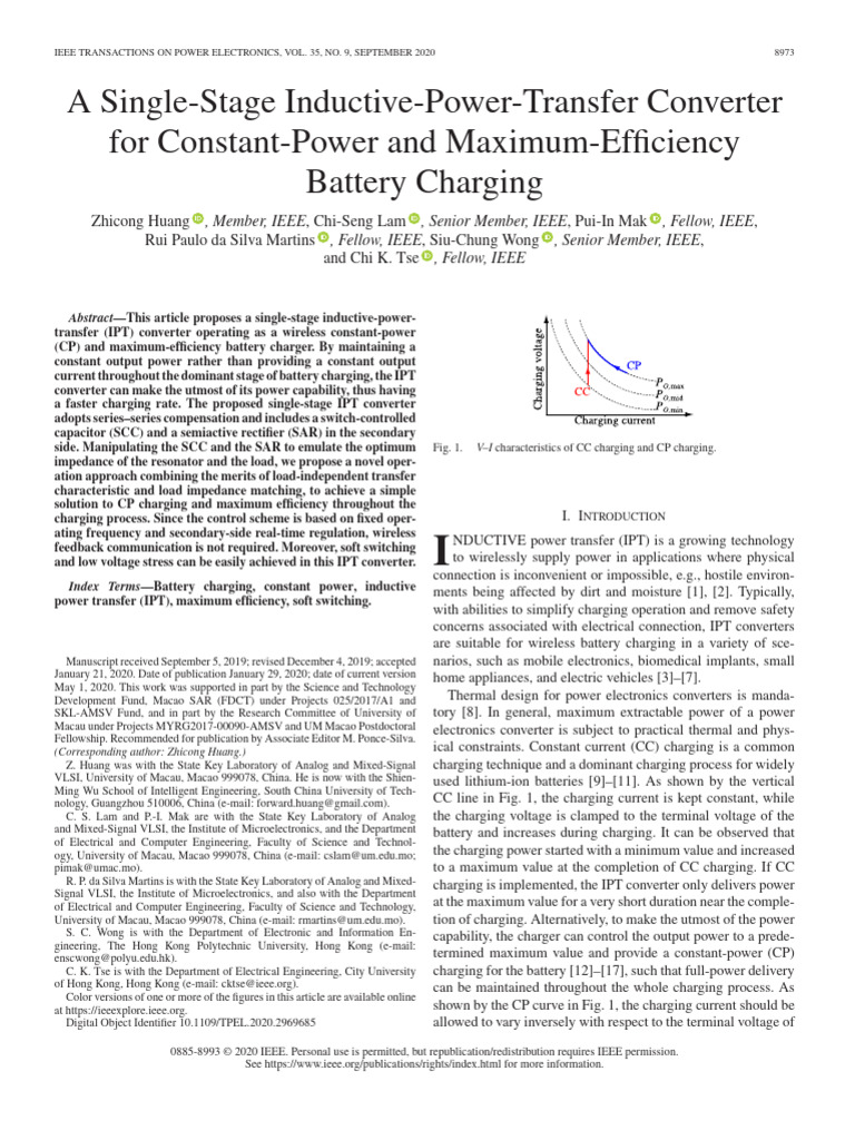 A Single-Stage Inductive-Power-Transfer Converter For Constant-Power and Maximum-Efficiency ...