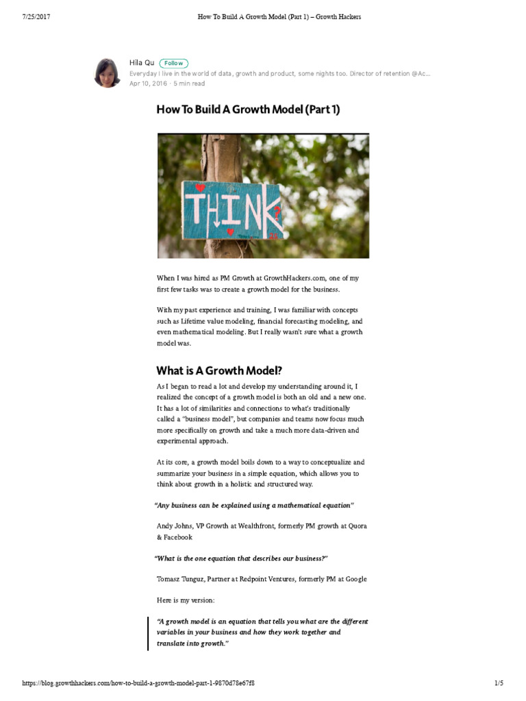 Build Your Growth Model: A Guide | PDF | Sensitivity Analysis