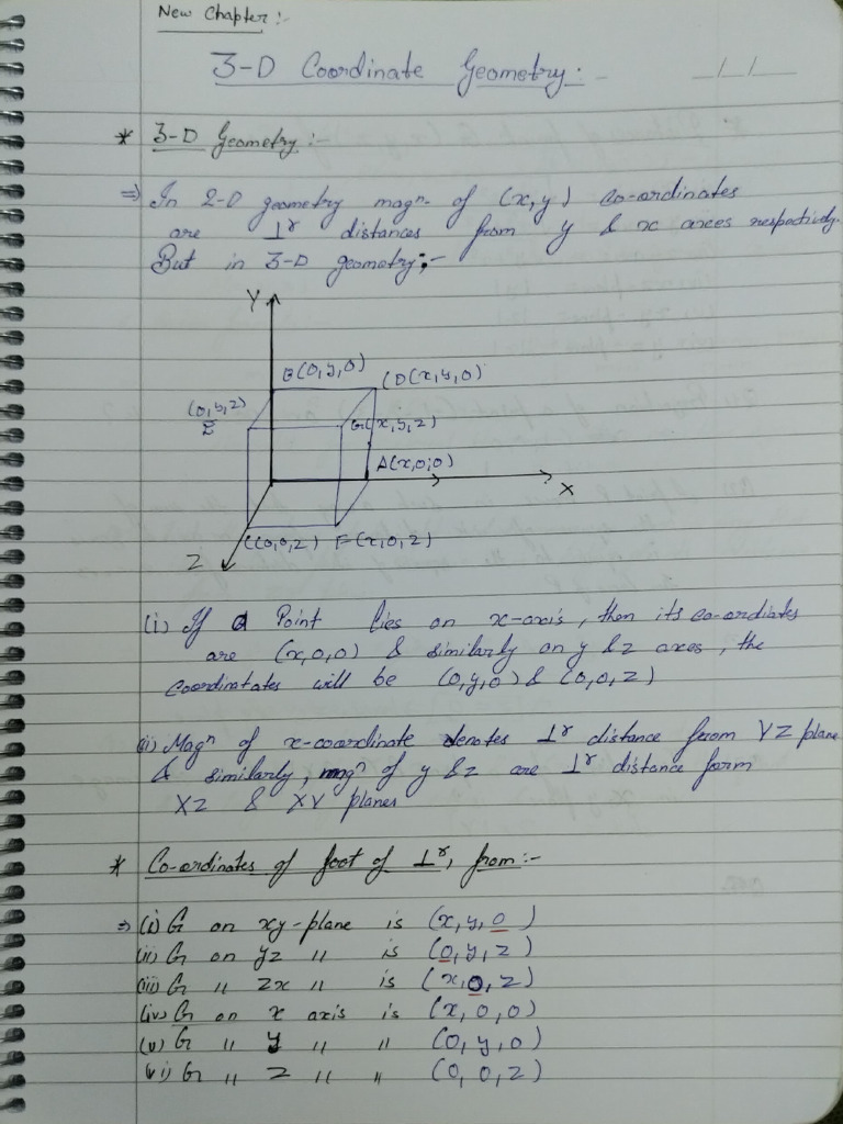 3D Coordinate Geometry Notes by Virendra Sir | PDF