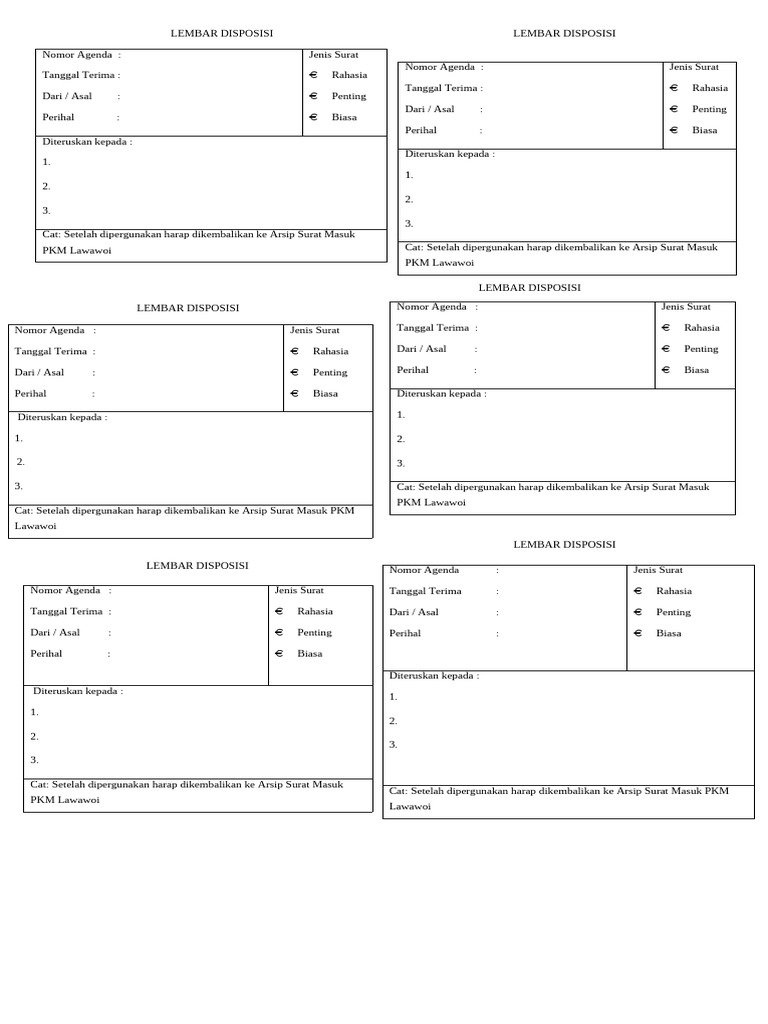 Lembar Disposisi | PDF
