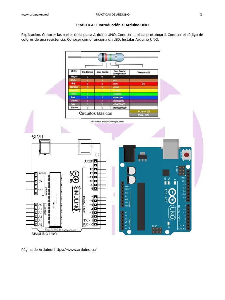 Prácticas Arduino | PDF | Diodo emisor de luz | Rojo