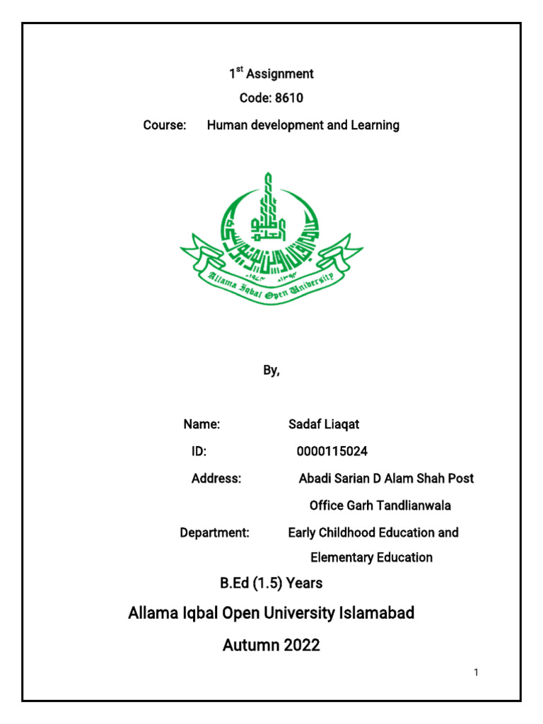 8610 AIOU Assignment | PDF | Gene | Curiosity