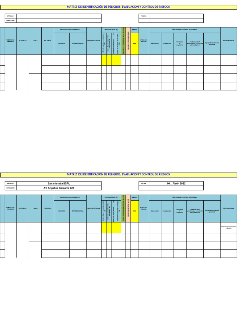 Matriz-IPER - Modelo 3x3 Tipo 1 20221 | PDF
