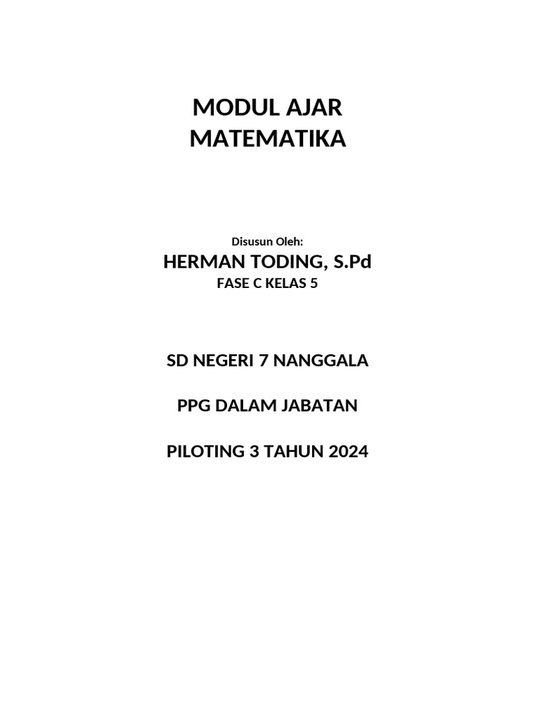 Modul Matematika 1 - Organized | PDF