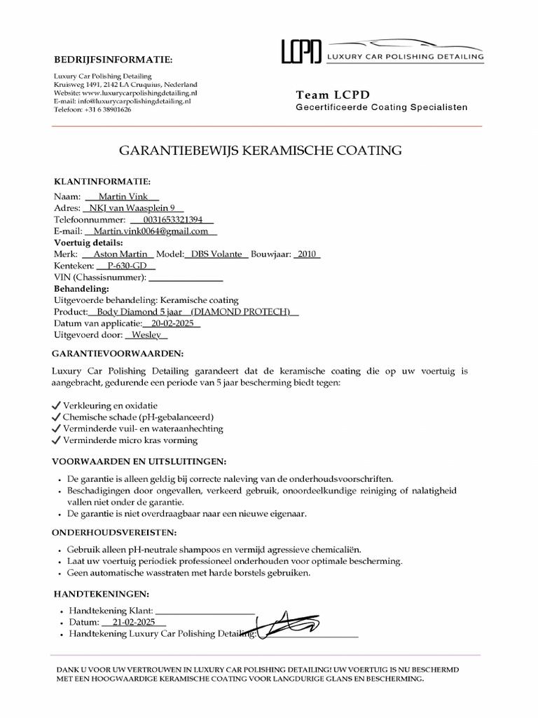 Coating Garantie Bewijs | PDF