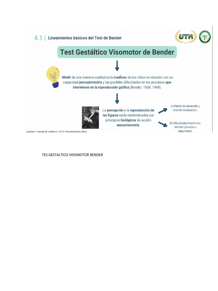 Test Bender: Evaluación Visual Infantil | PDF