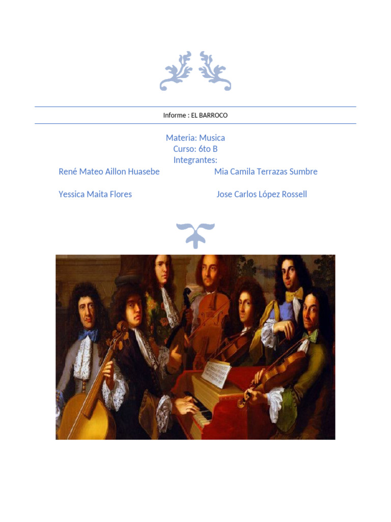 Música del Barroco: Características y Compositores | PDF | Musica ...