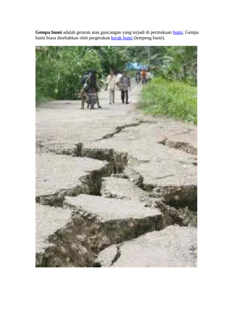 Gempa Bumi Adalah Getaran Atau Guncangan Yang Terjadi Di Permukaan Bumi | PDF