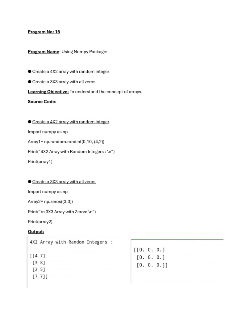 Program No: 15 | PDF