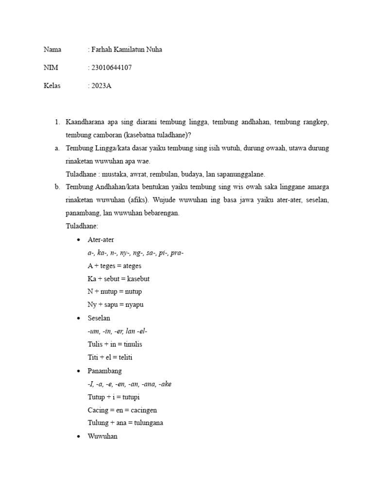 107 - Farhah Kamilatun Nuha - B Daerah | PDF