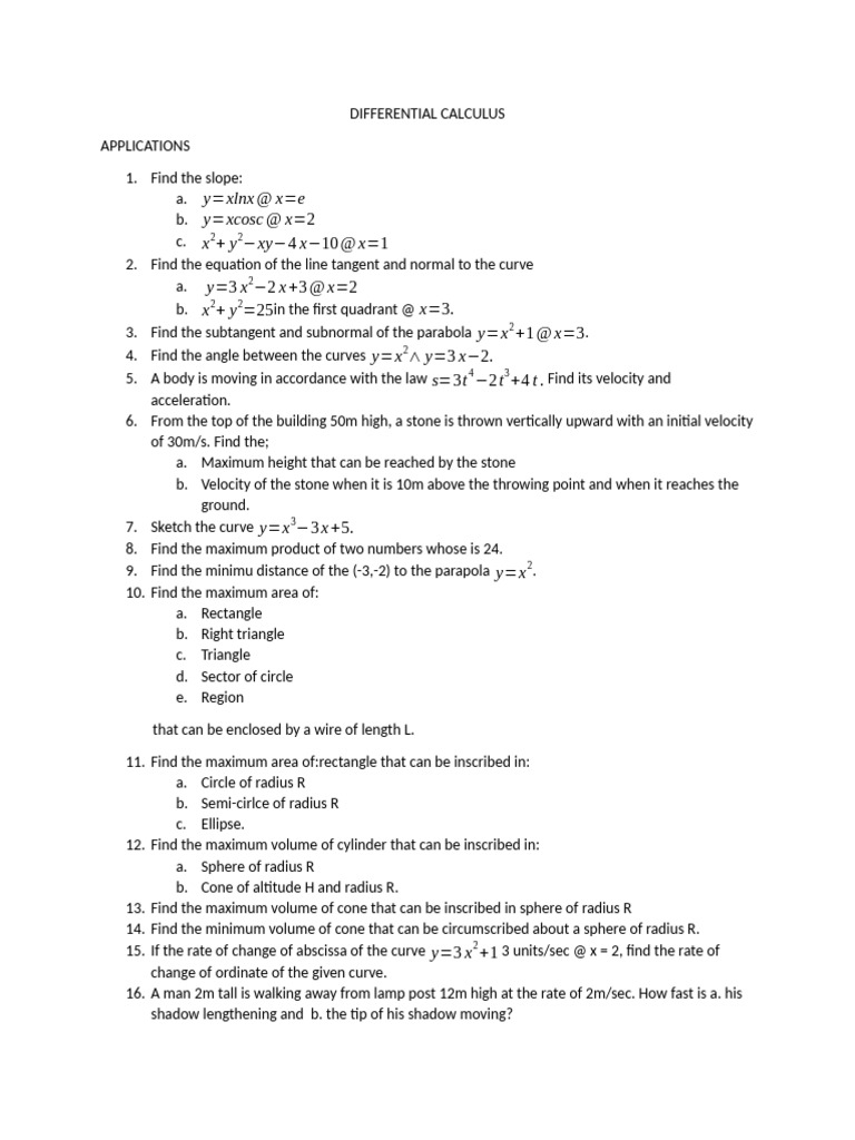 Differential Calculus | PDF | Sphere | Area