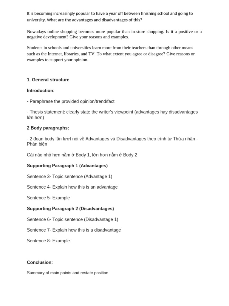 Year Off: Pros and Cons | PDF