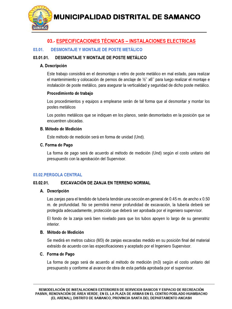 03 Especificaciones Tecnicas - Instalaciones Electricas | PDF | Conductor electrico | Aislador ...