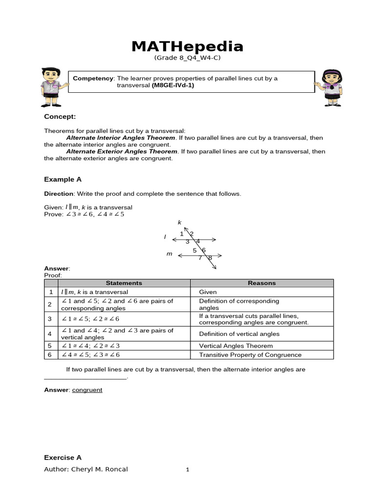Mathepedia g8 - q4-Wk4-c 060223 | PDF | Angle | Euclidean Geometry