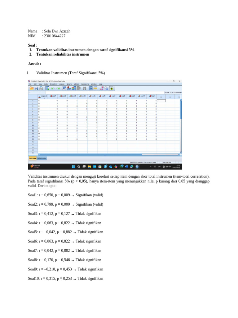 Tugas Statistik Sela | PDF