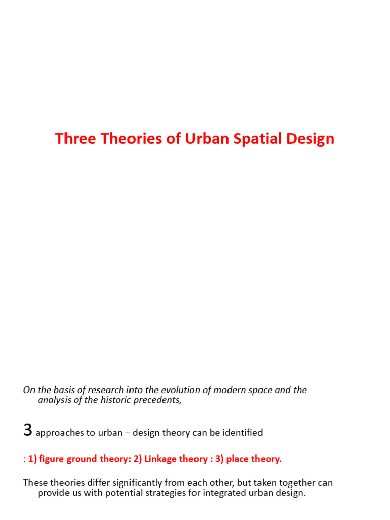 Three Theories of Urban Spatial Design | PDF | Space