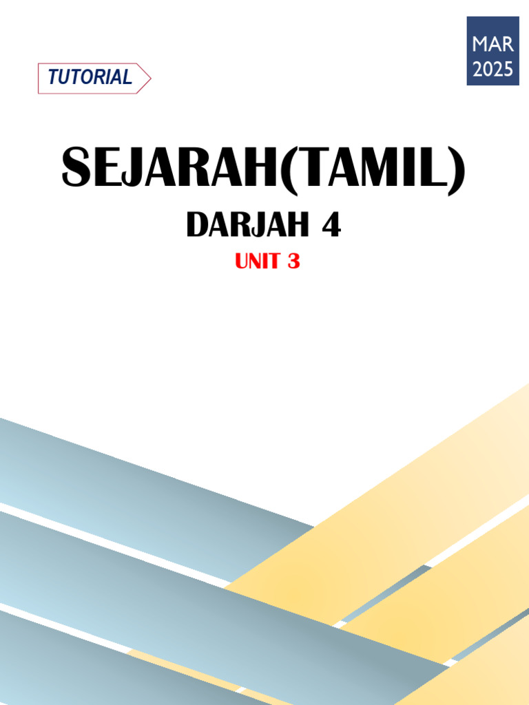 D4 Sejarah (Tamil) Tutorial - Unit 3 | PDF
