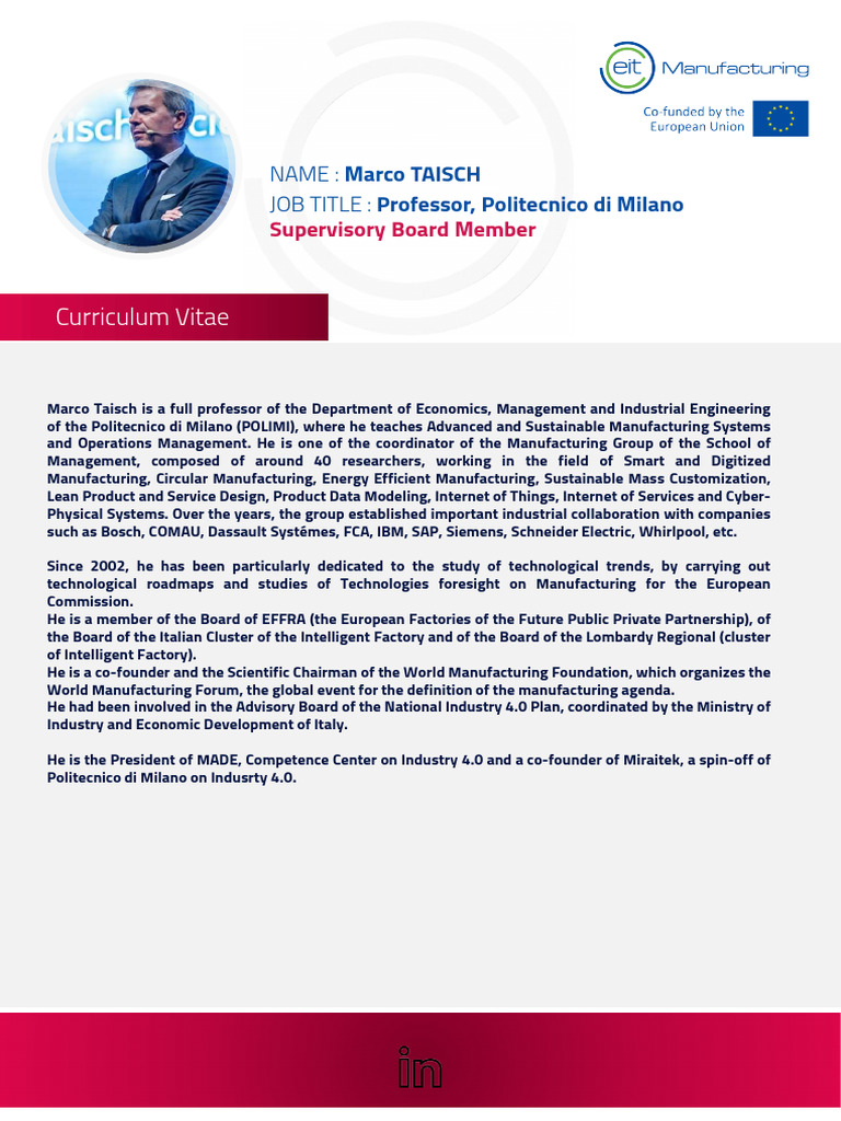 CV Marco Taisch | PDF