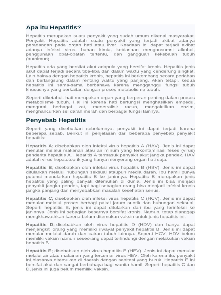 Apa Itu Hepatitis | PDF