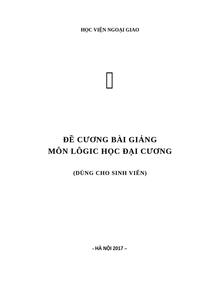 Đề Cương BG Logic Học ĐC | PDF