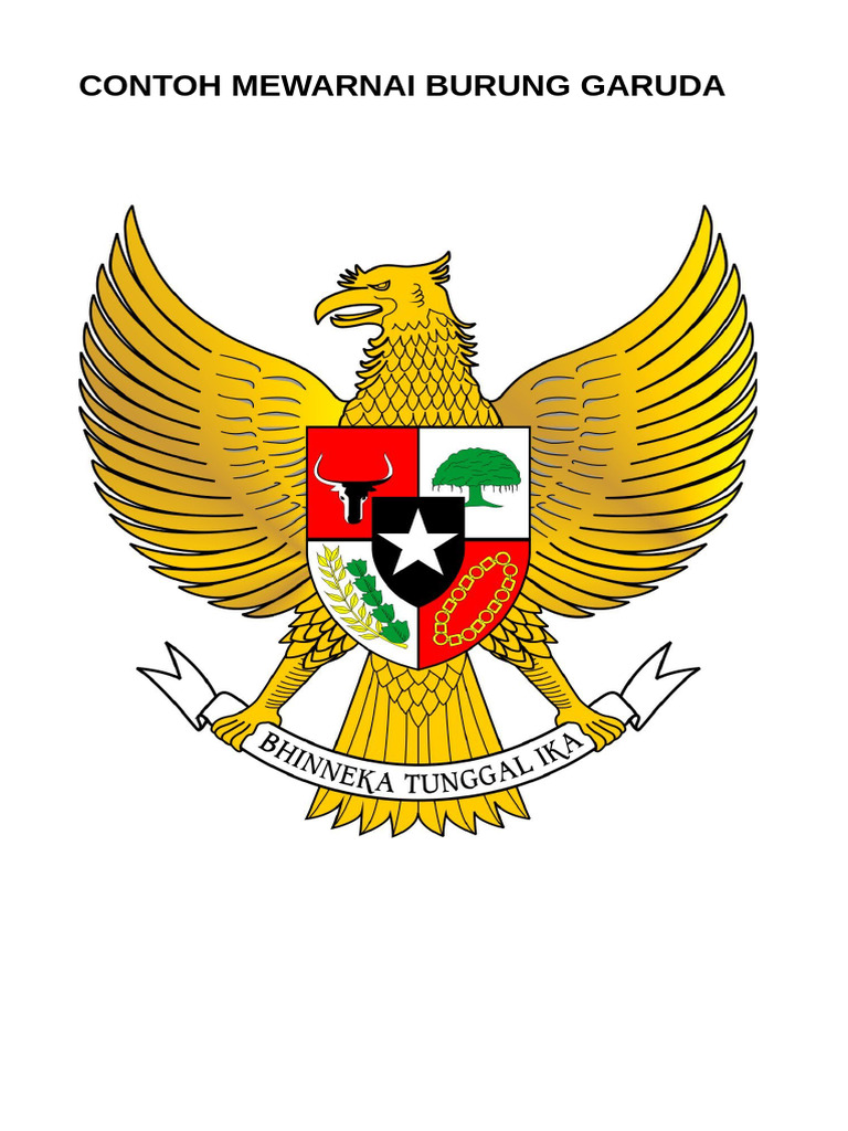 Contoh Mewarnai Burung Garuda | PDF