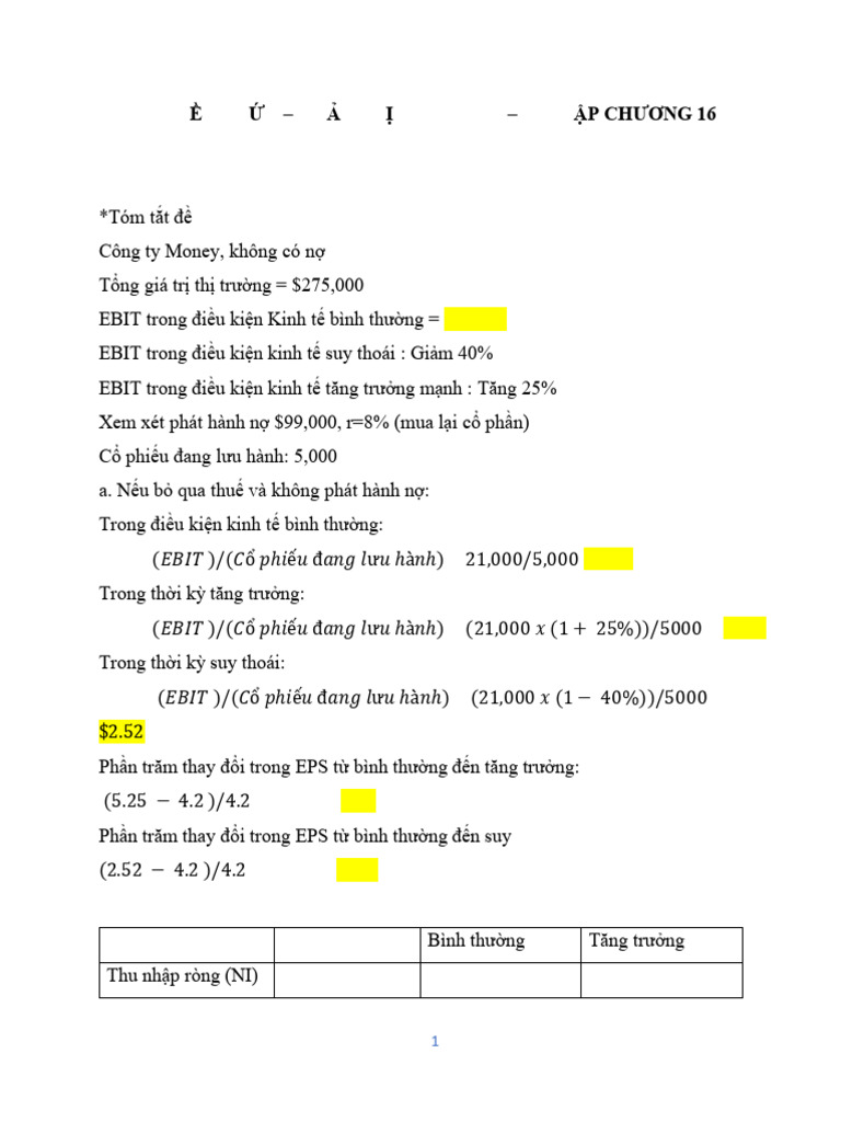CT3.IBC - QTTC - BT CHƯƠNG 16 (1) | PDF