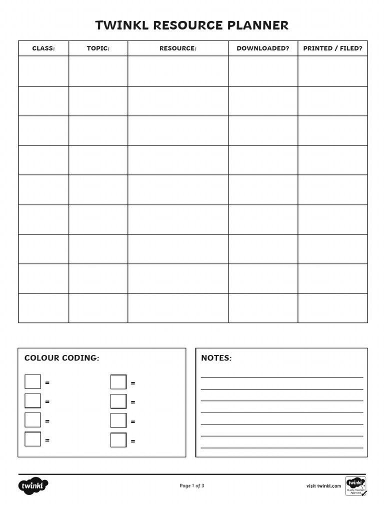 Lessonplan Resource Planner Template | PDF