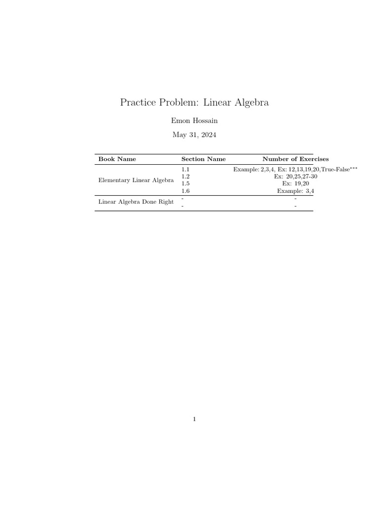 Problem Sheet | PDF