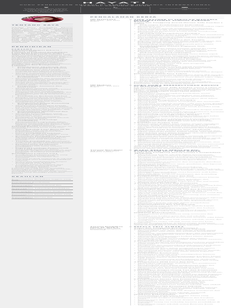 CV Hayati-S1 Pendidkan Luar Biasa UNJ - Januari 2025 Ver - Riga | PDF