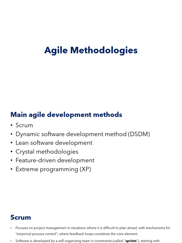 Overview of Agile Development Methods | PDF | Scrum (Software ...
